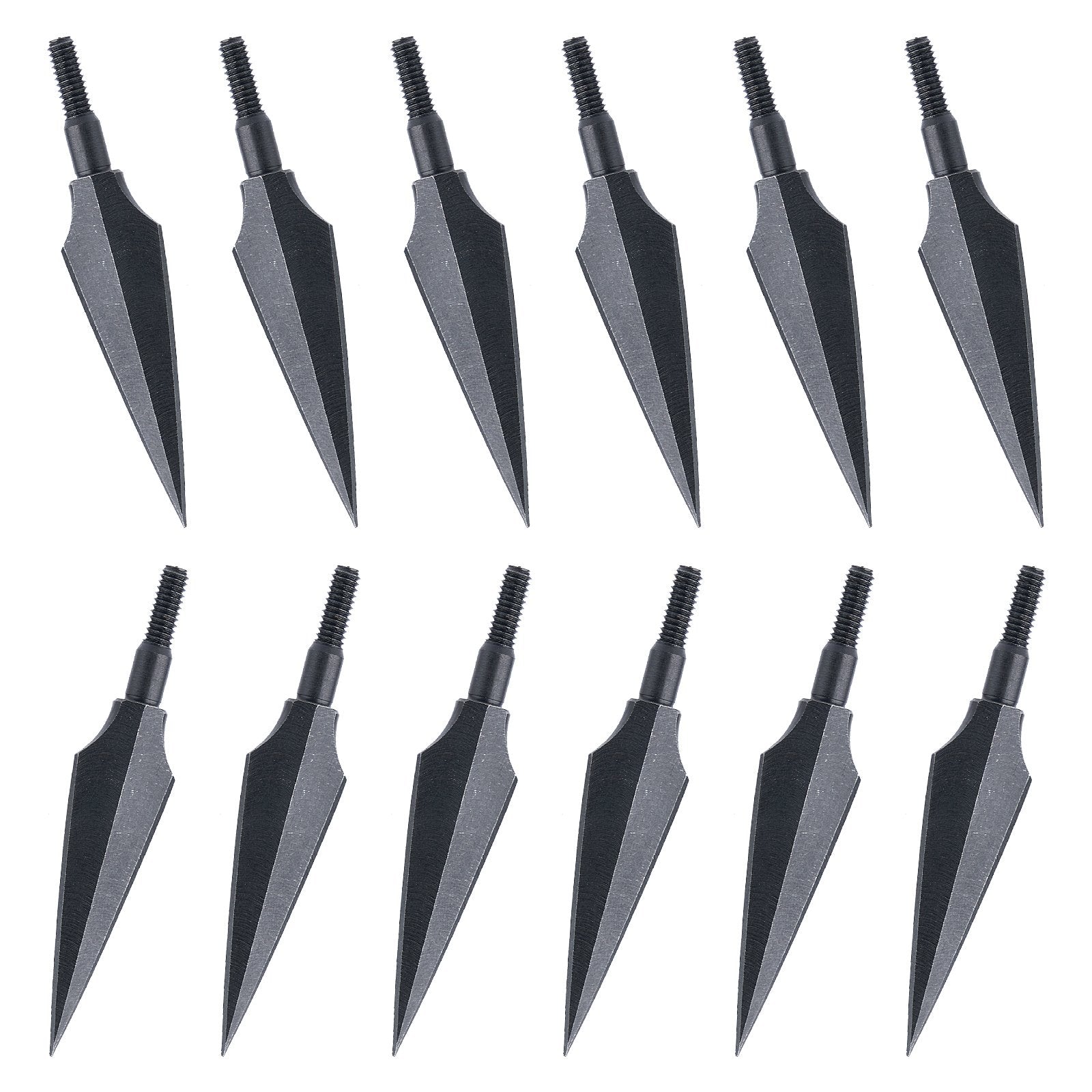 12Pcs Archery Arrowheads 2 Blades Carbon Steel Broadheads Arrow Tips P ...