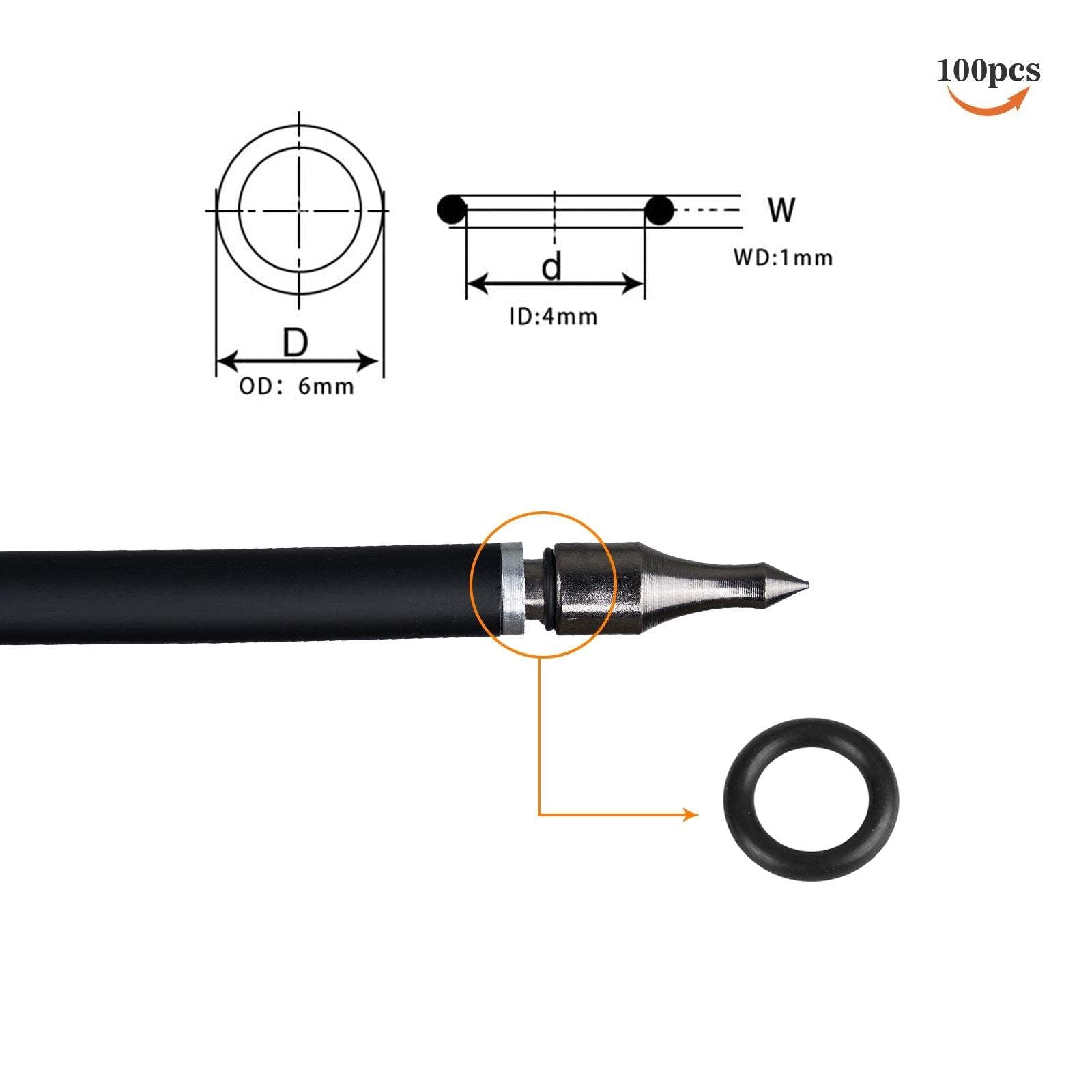 100Pcs Rubber O-rings Specifically for Broadhead Replacement Rubber Ba ...