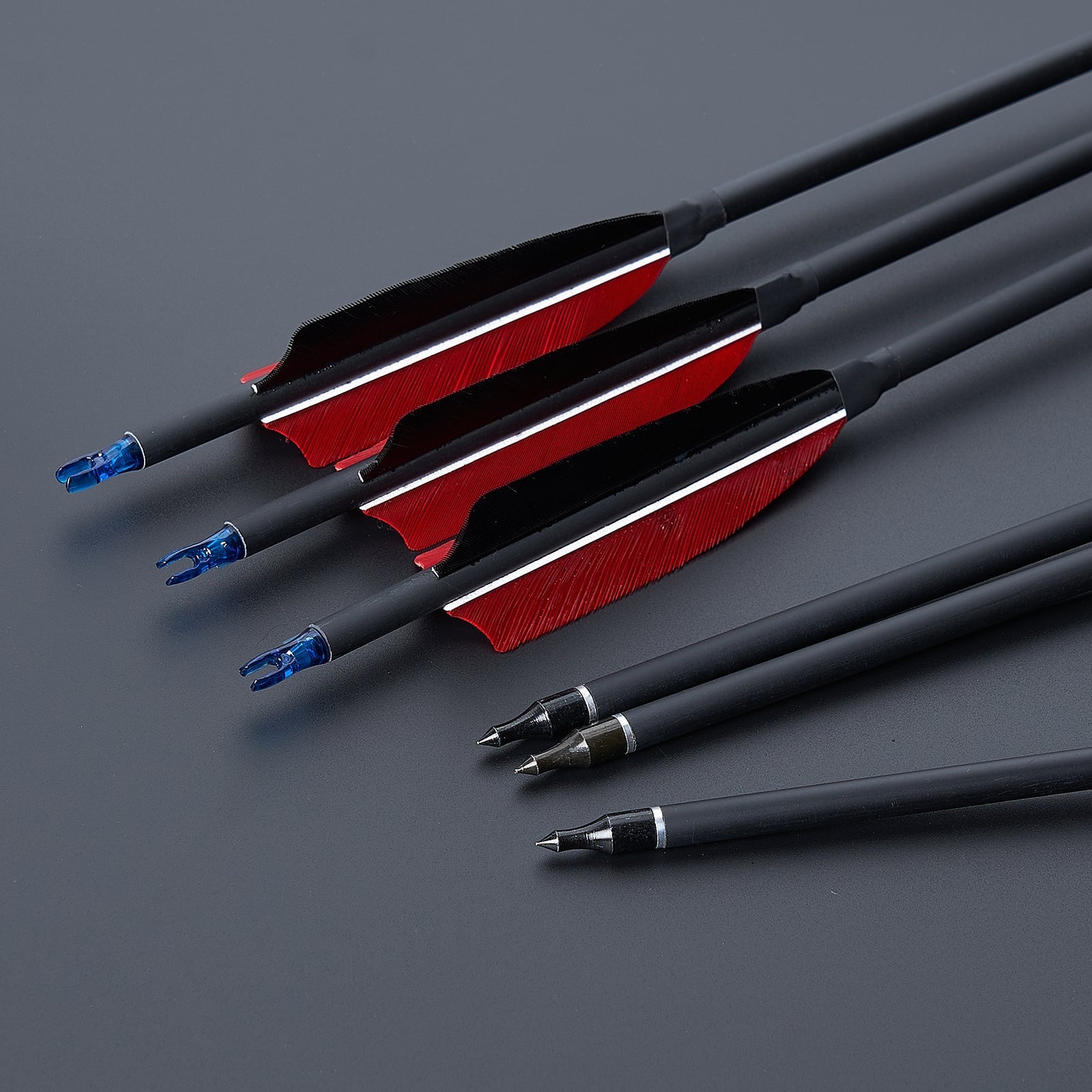 12pcs 30" Archery Feather Fletched Carbon Arrow Spine 600 For Outdoor ...
