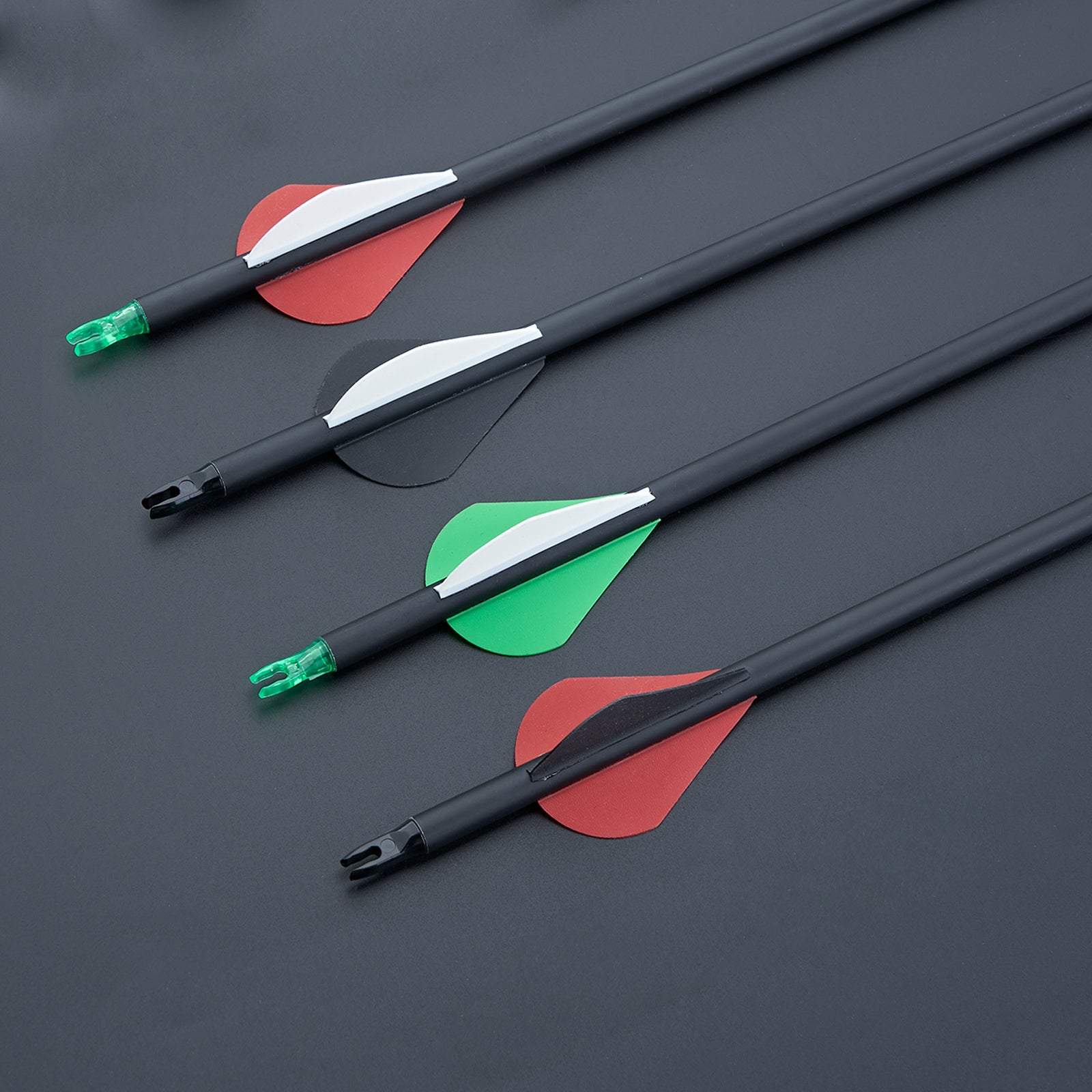 12pcs Archery 28" Fletched Carbon Arrows Spine 500 for Compound Recurv ...